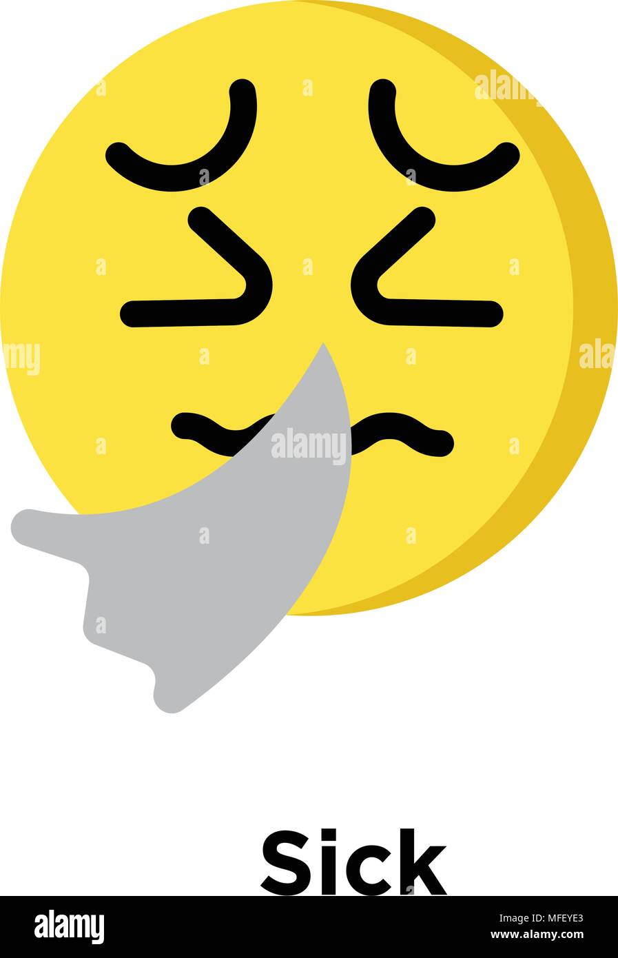 Sick icon isolated on white background, vector illustration Stock ...