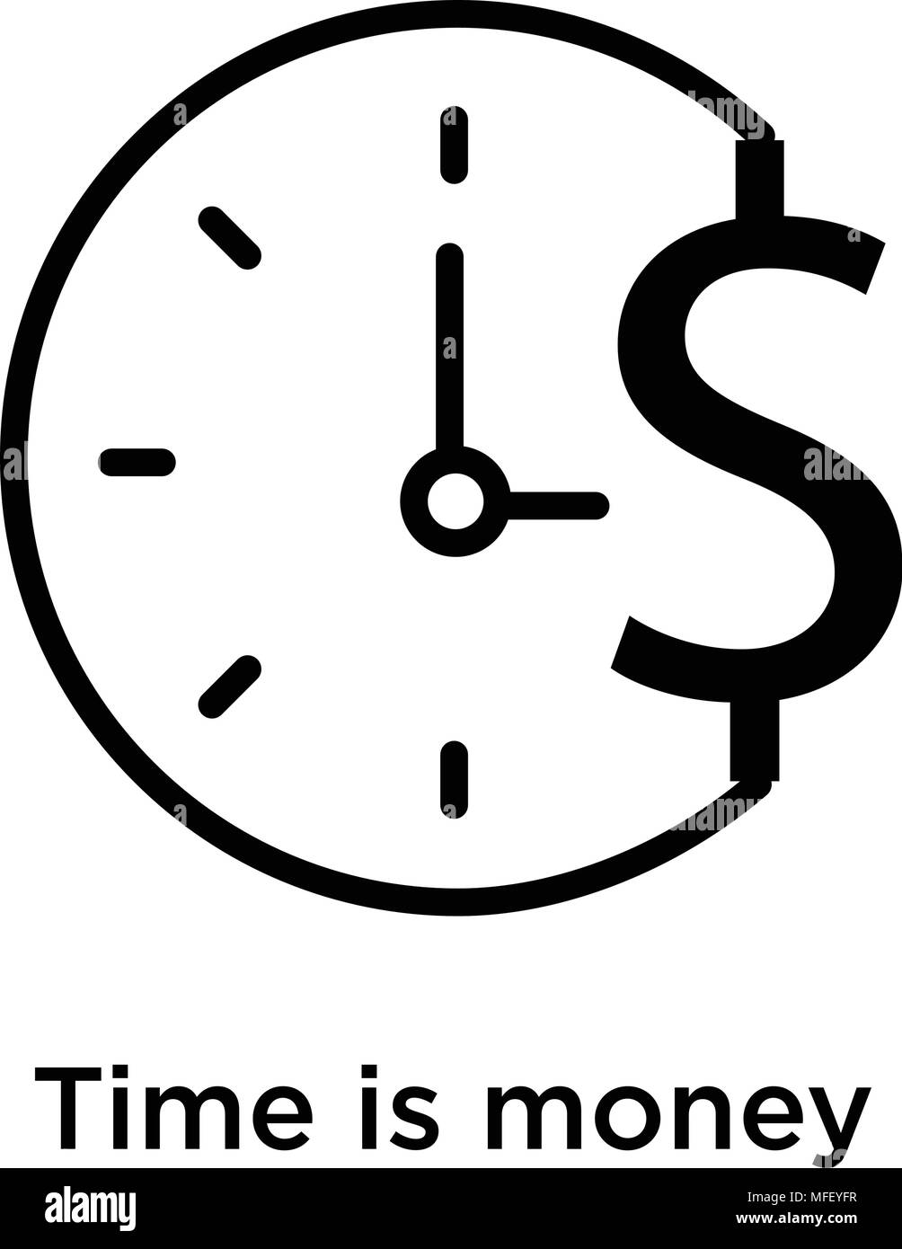 Time is money icon isolated on white background, vector illustration ...