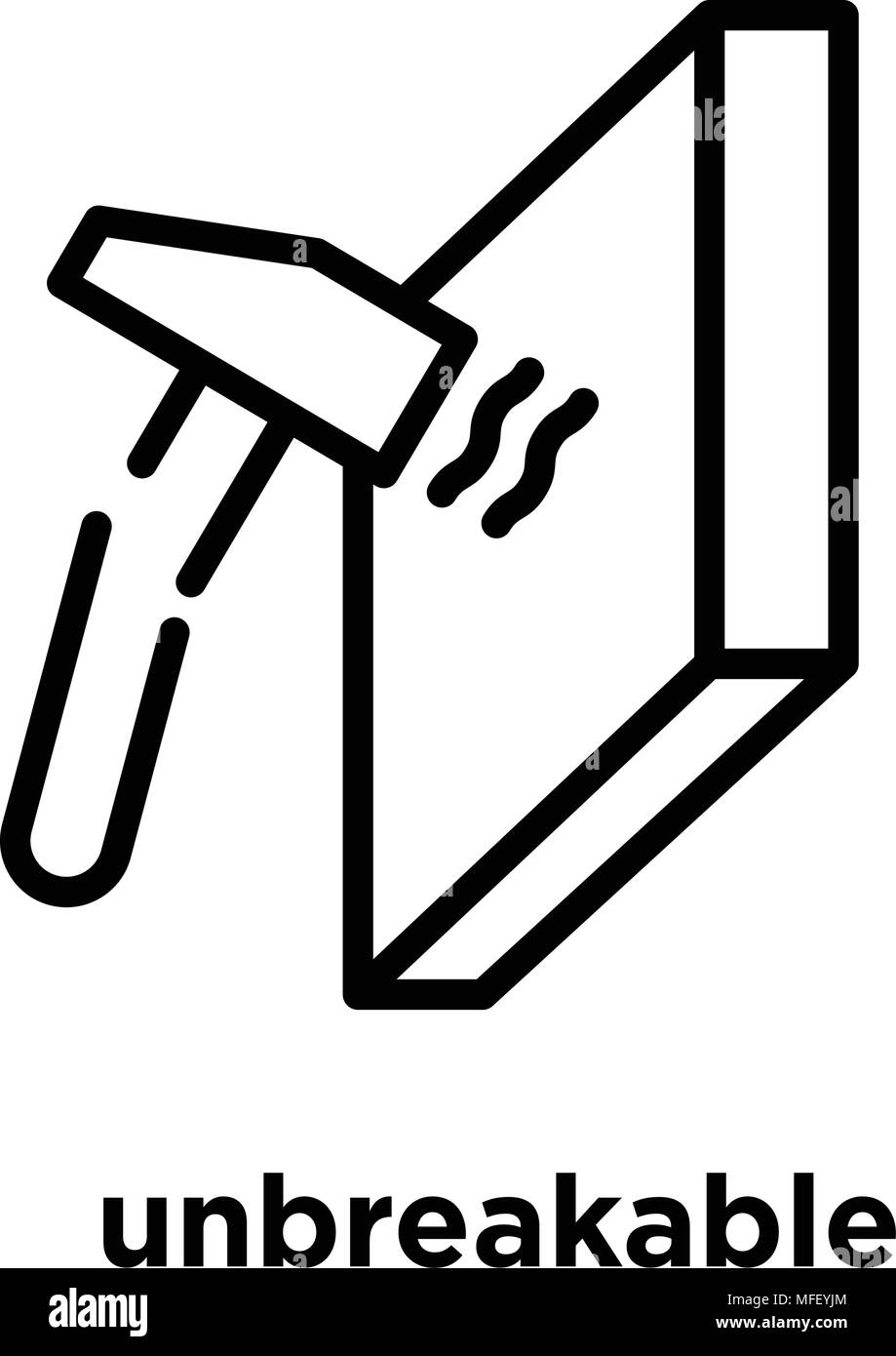 unbreakable icon isolated on white background, vector illustration ...