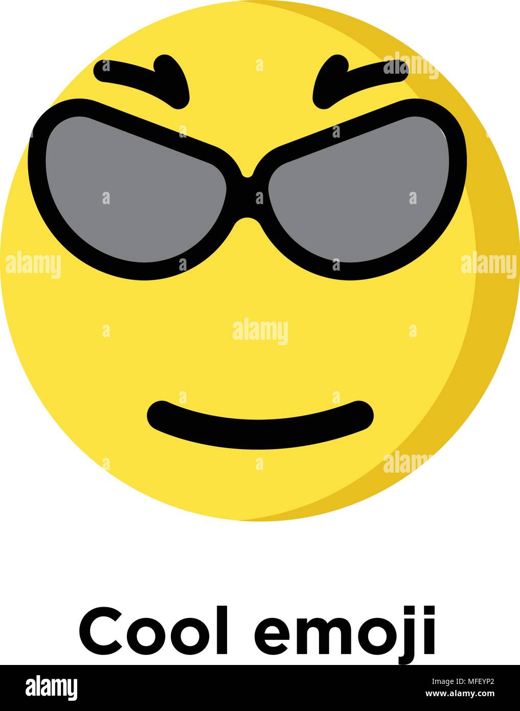 Cool emoji icon isolated on white background, vector illustration Stock ...