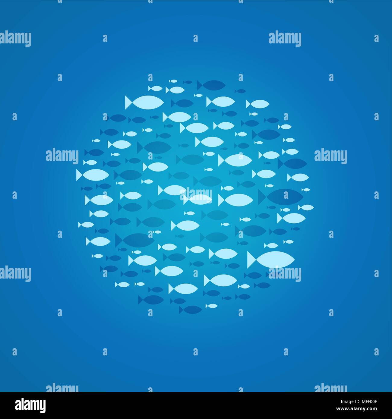 Poster with Fish in Sea, Vector Illustration Stock Vector Image & Art ...