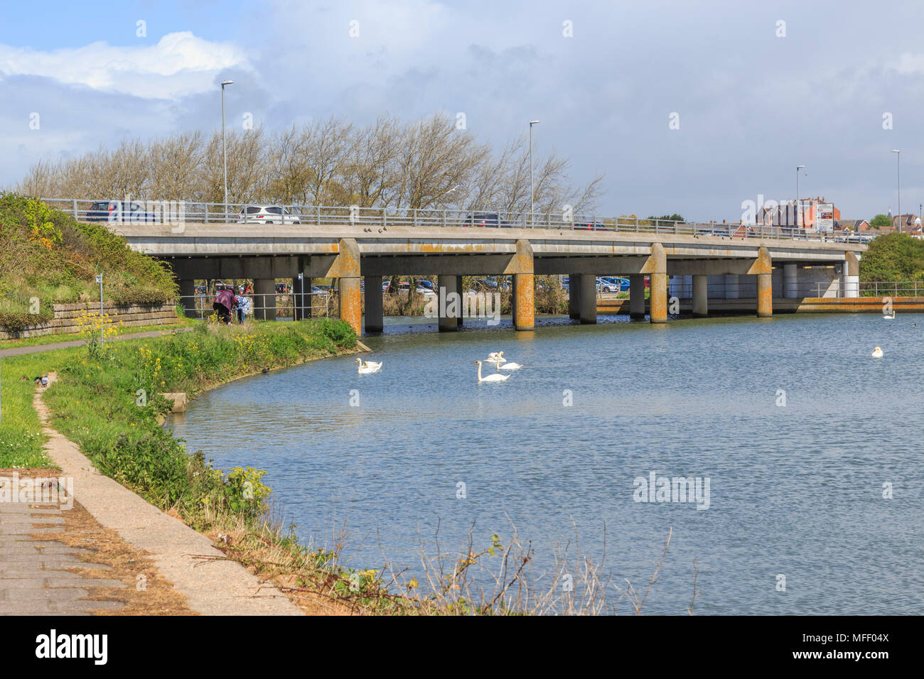 main road bridge, weymouth seaside town and holiday resort on the south ...