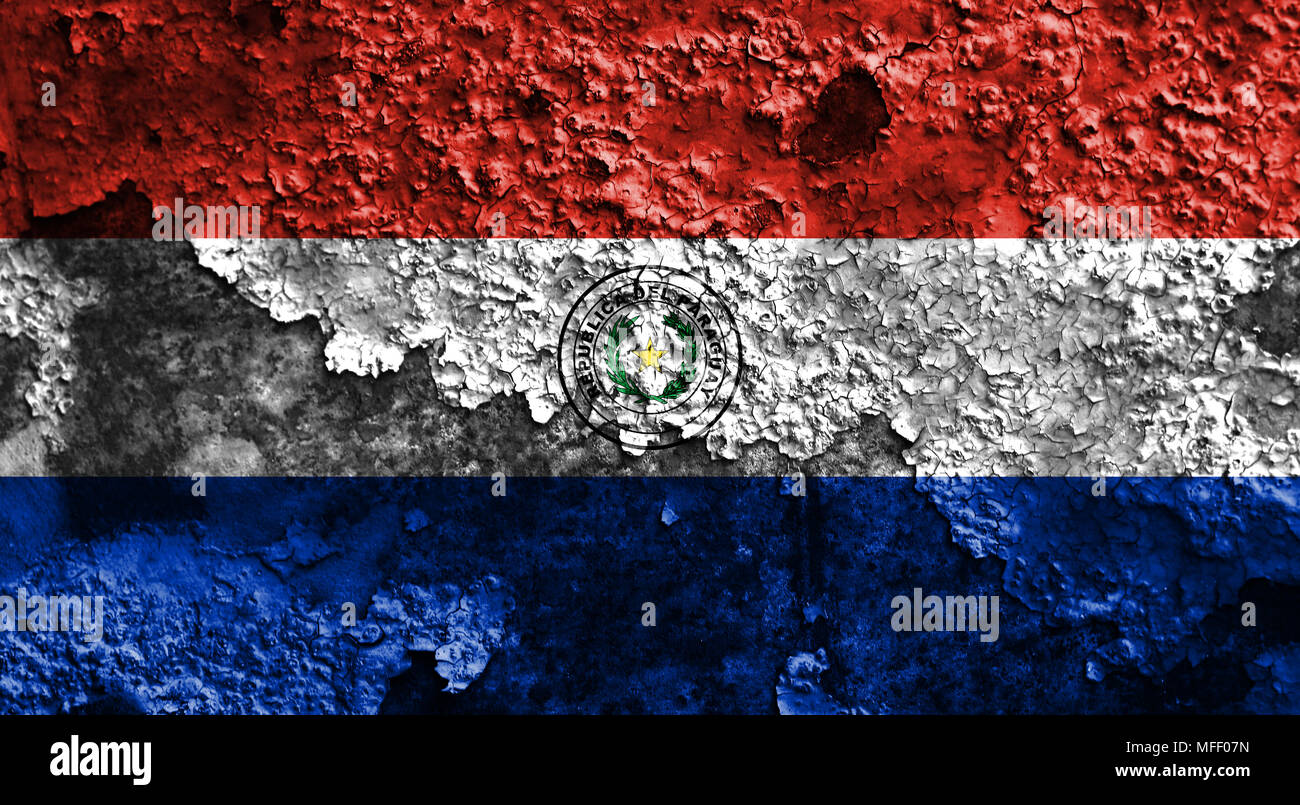 Old Paraguay grunge background flag Stock Photo - Alamy