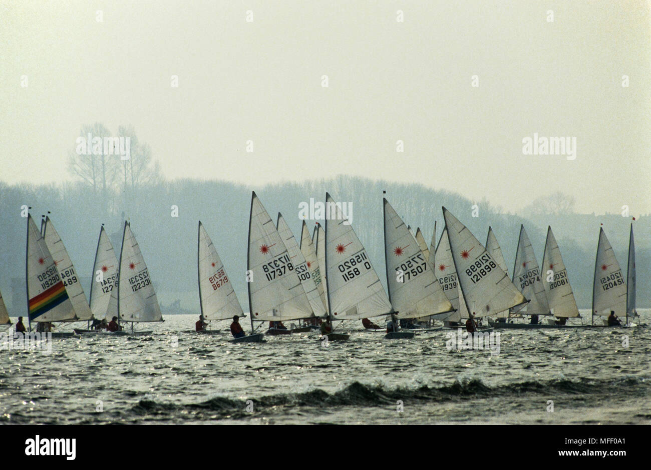 Laser sailing on Rutland Water, photographed for the Sunday Express ...