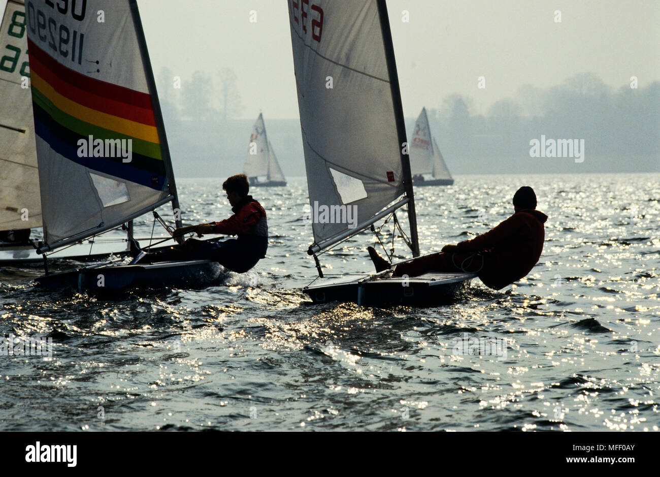 Laser sailing on Rutland Water, photographed for the Sunday Express ...