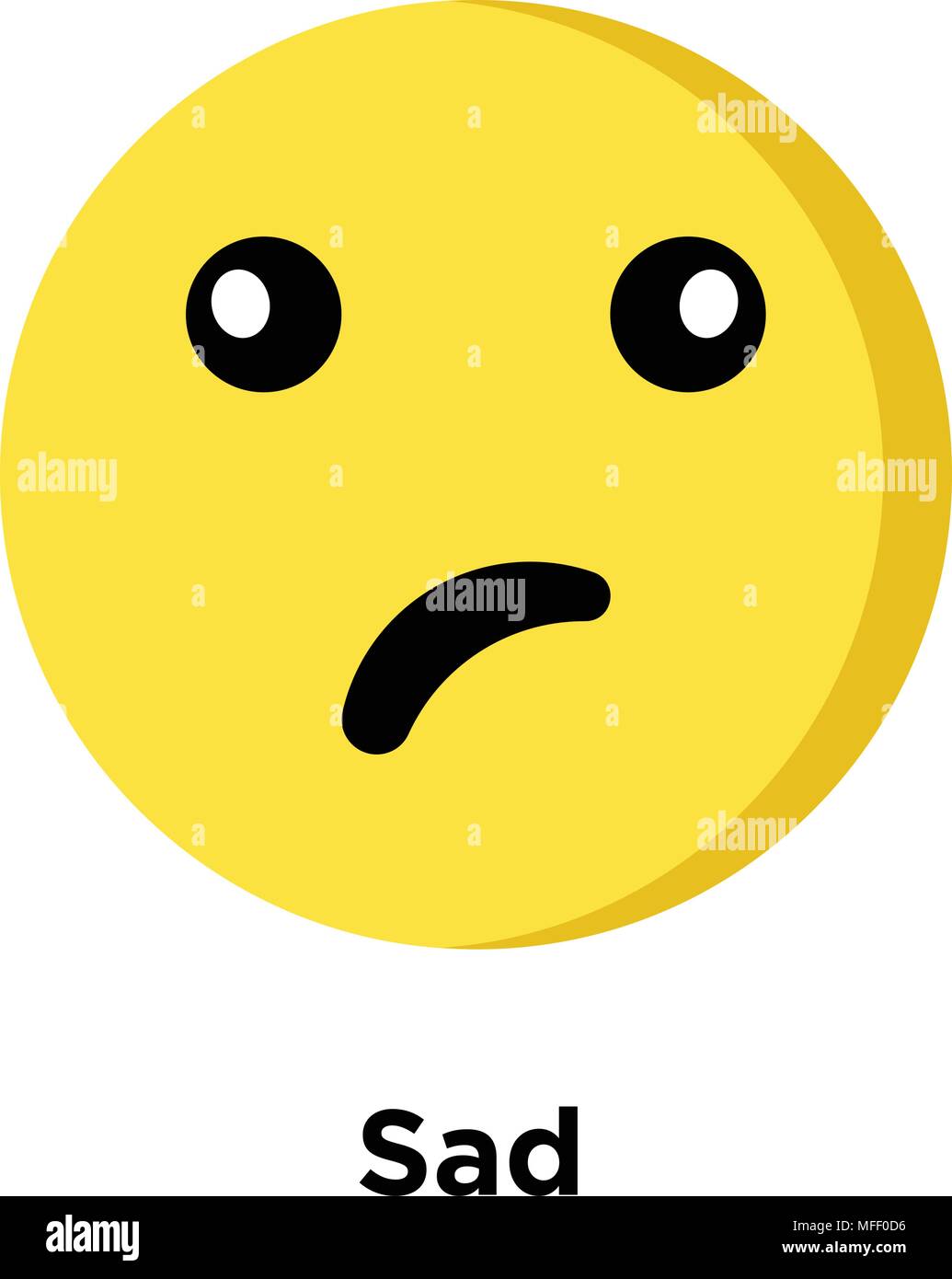 Sad icon isolated on white background, vector illustration Stock Vector ...