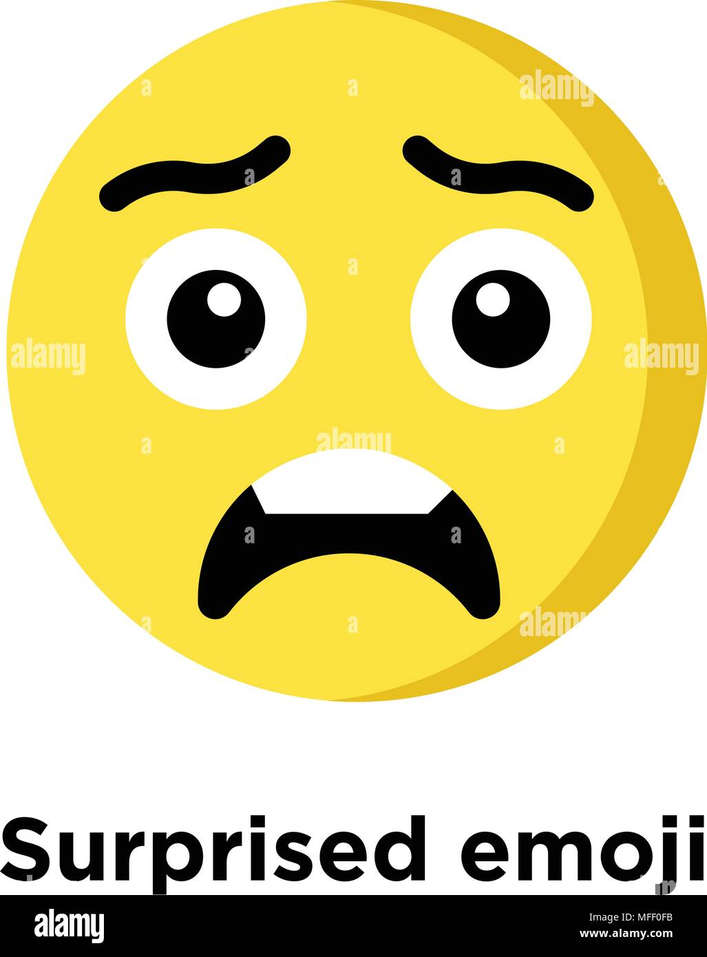 Surprised emoji icon isolated on white background, vector illustration ...