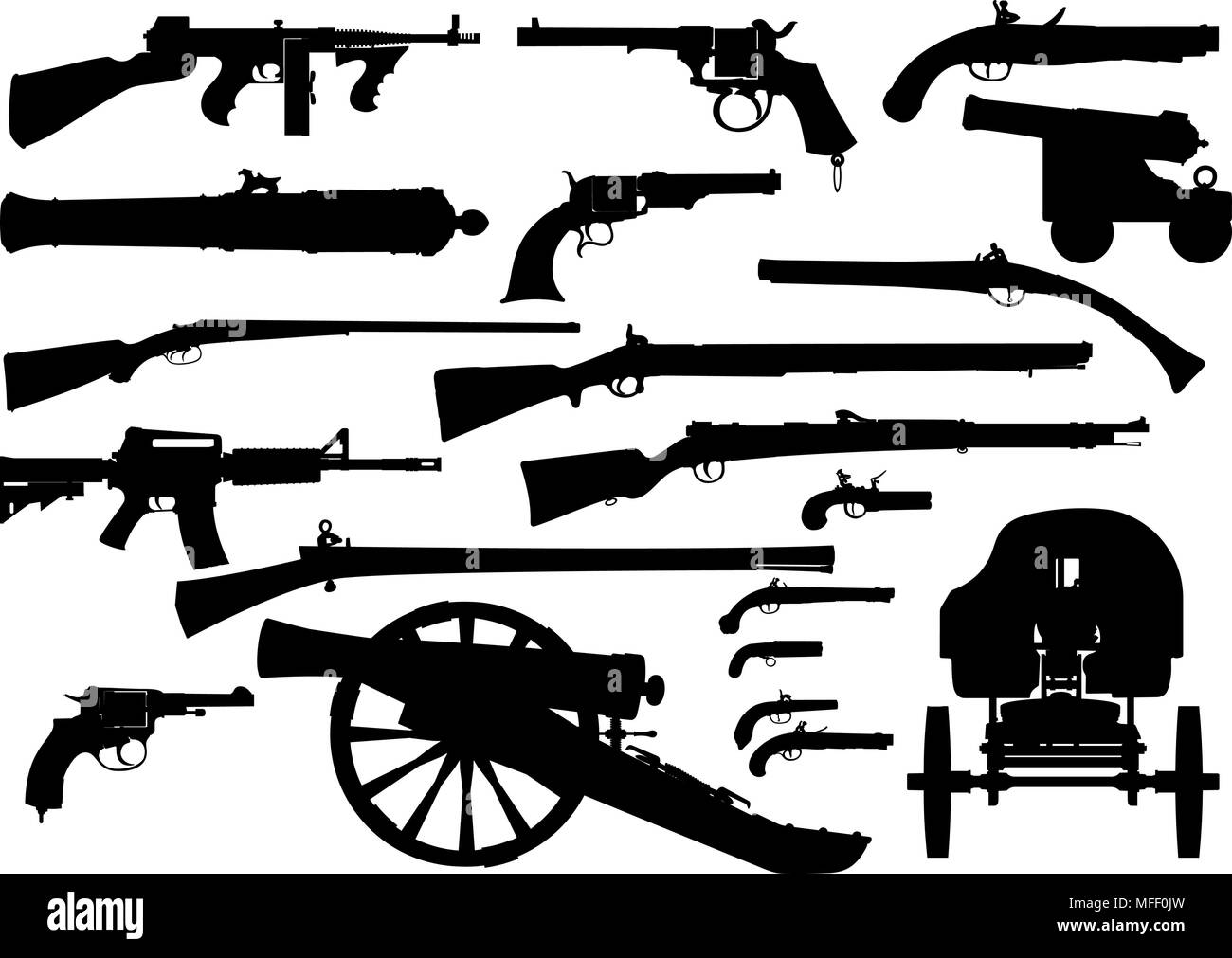 Pistol gun weapon concept Black and White Stock Photos & Images - Alamy