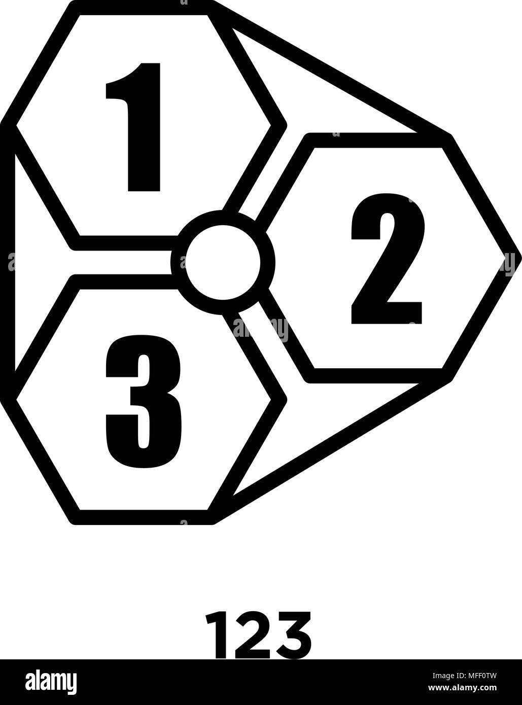 123 icon isolated on white background, vector illustration Stock Vector ...