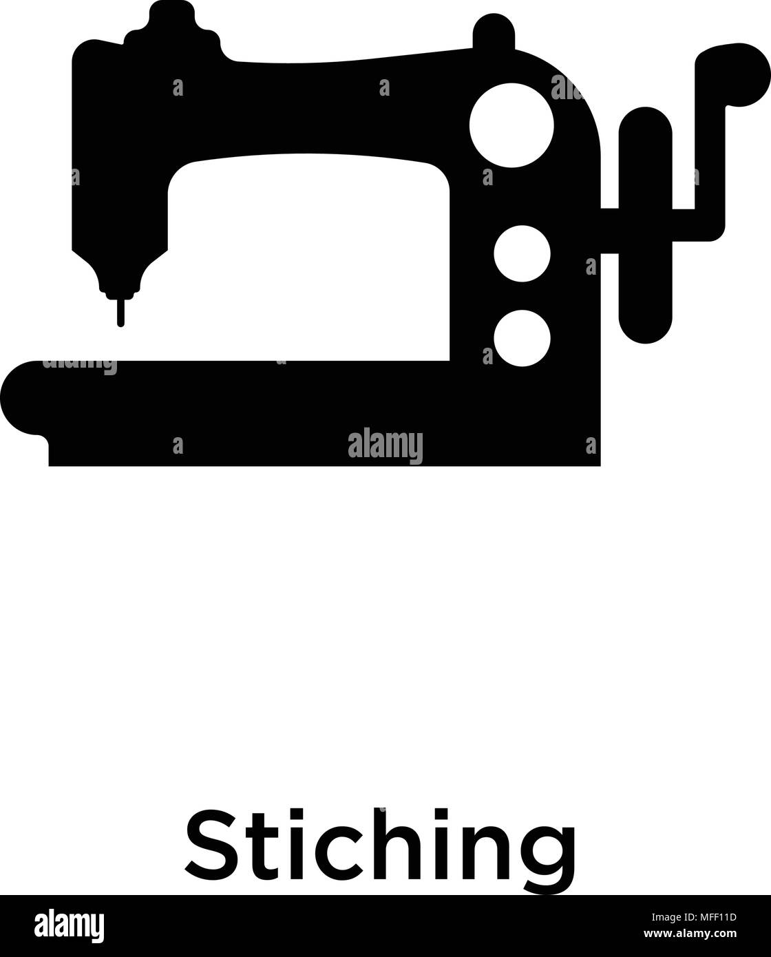 Stiching Icon Isolated On White Background Vector Illustration Stock