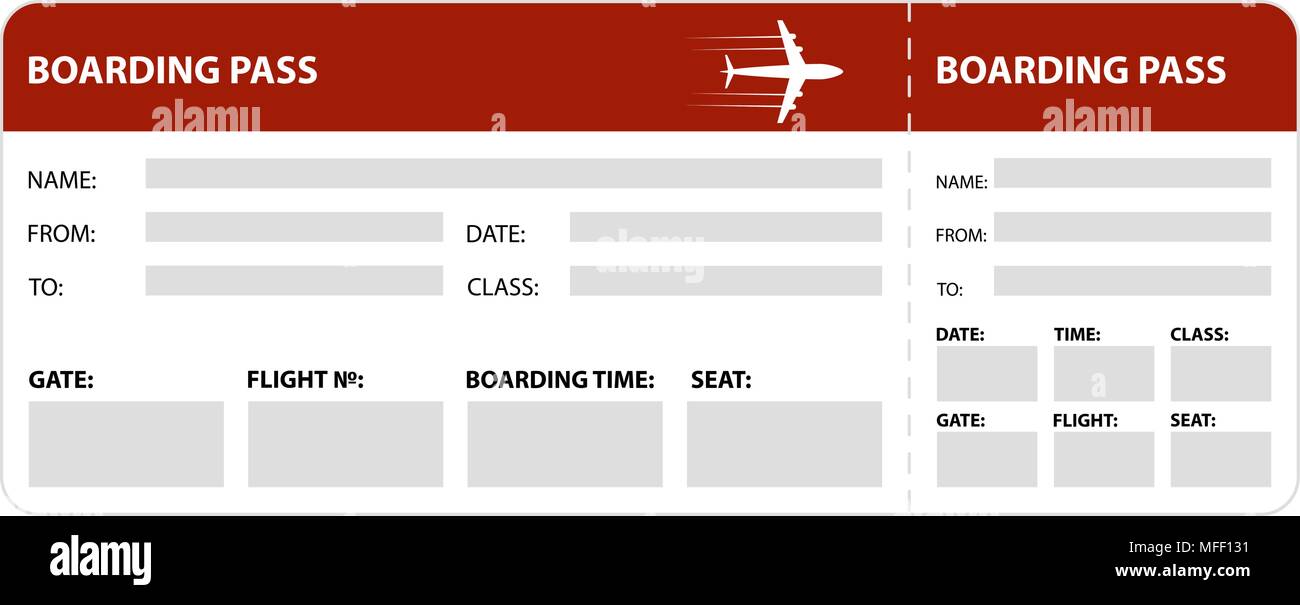 Red boarding pass Stock Vector Image & Art - Alamy
