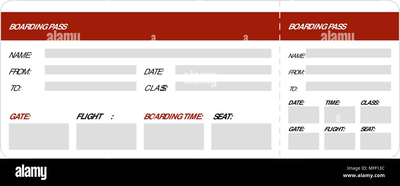 Red boarding pass Stock Vector Image & Art - Alamy