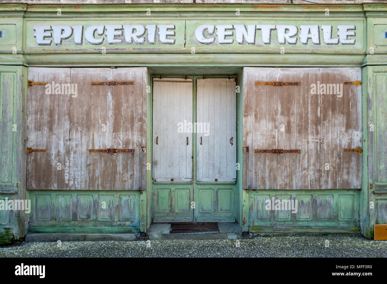 Abandoned food market in Jonzac in Poitou-Charente, France Stock Photo ...