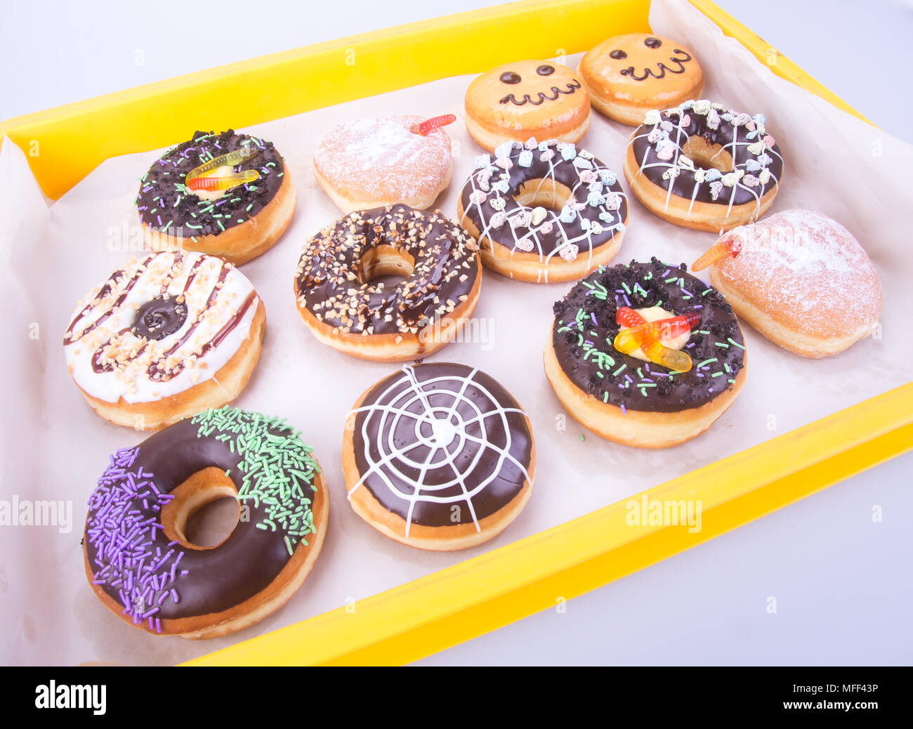 donut. Assorted donuts on background Stock Photo - Alamy