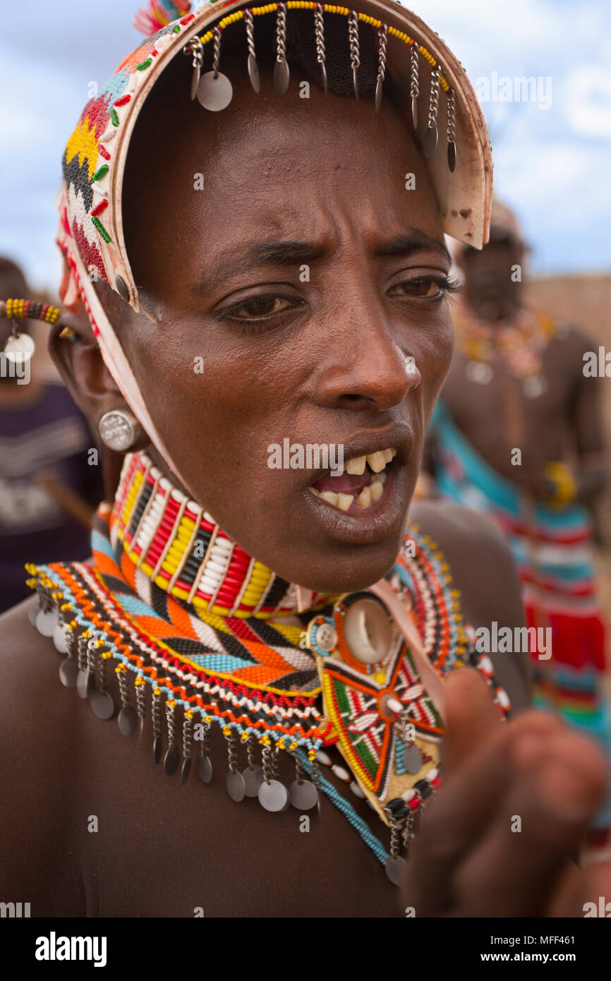 Rendille man in traditional dress. Rendille people are a tribe that ...