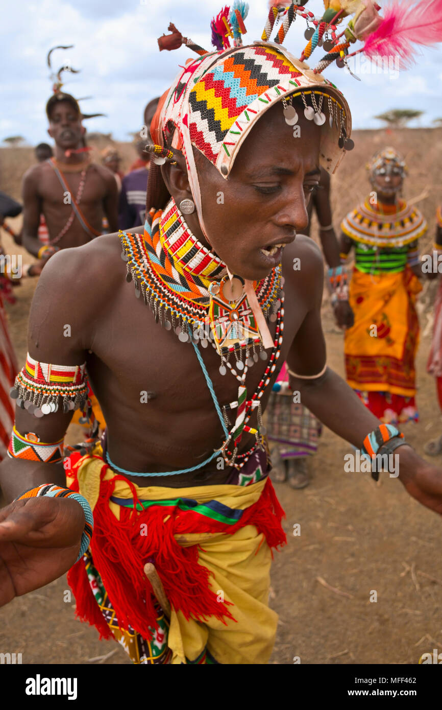 Rendille man in traditional dress. Rendille people are a tribe that ...