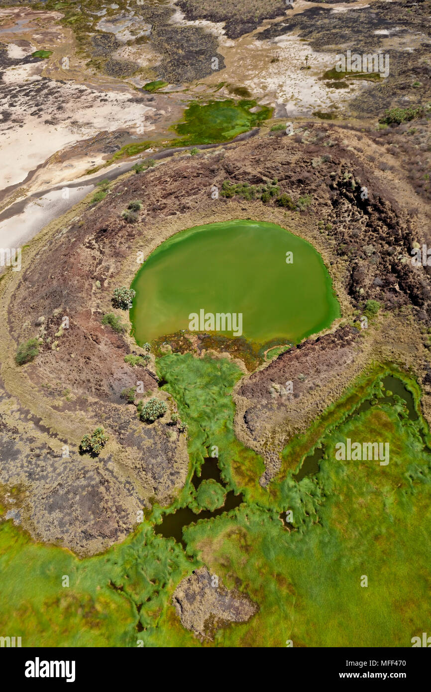 Crater lake adjacent to the Suguta river. Great Rift Valley. Kenya ...