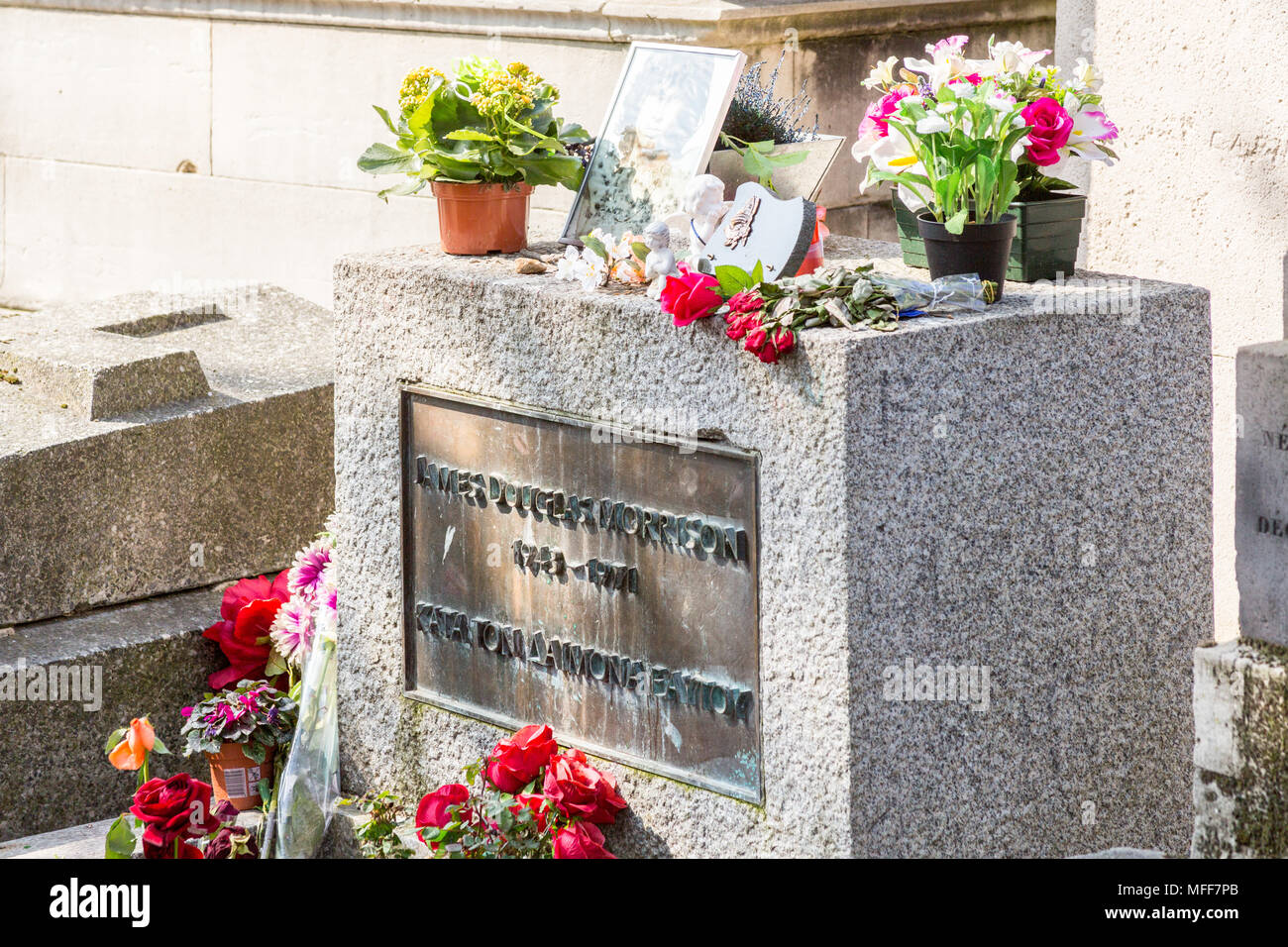 Paris, France - March 23, 2015: Rock singer Jim Morrison is buried in ...