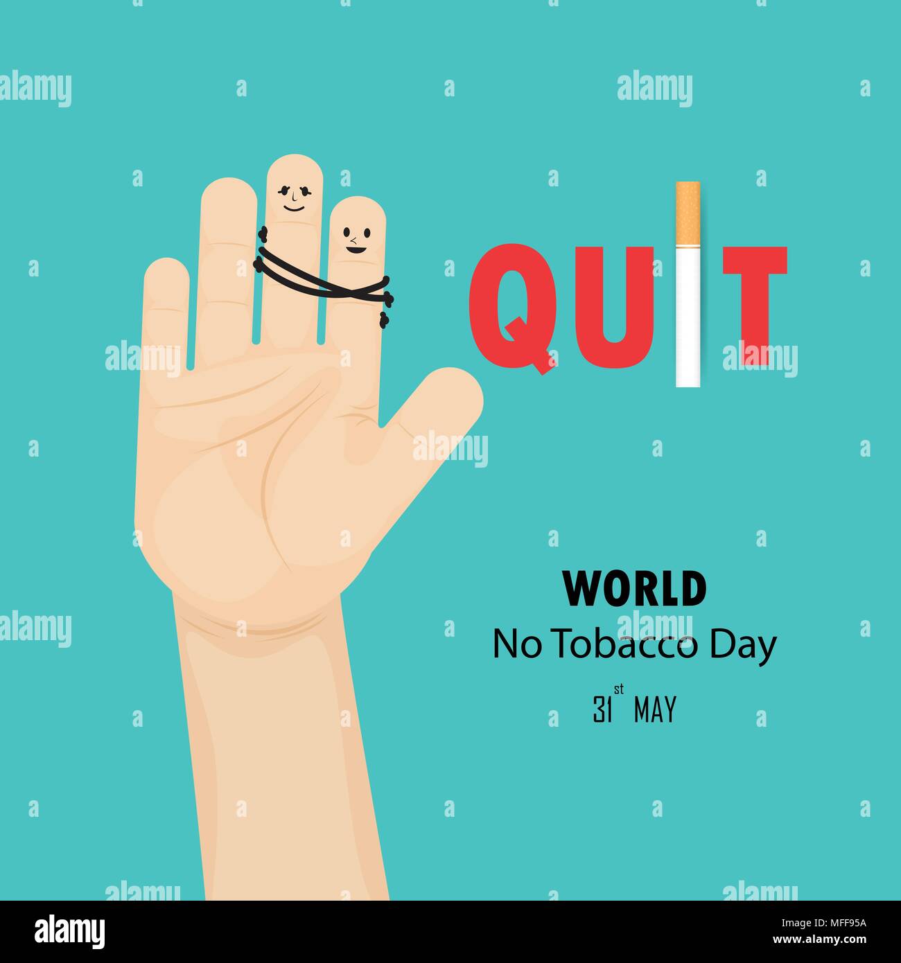 Human hands and Quit Tobacco vector logo design template.May 31st World ...
