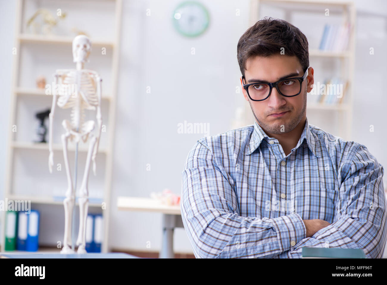 Medical student studying in classroom Stock Photo - Alamy