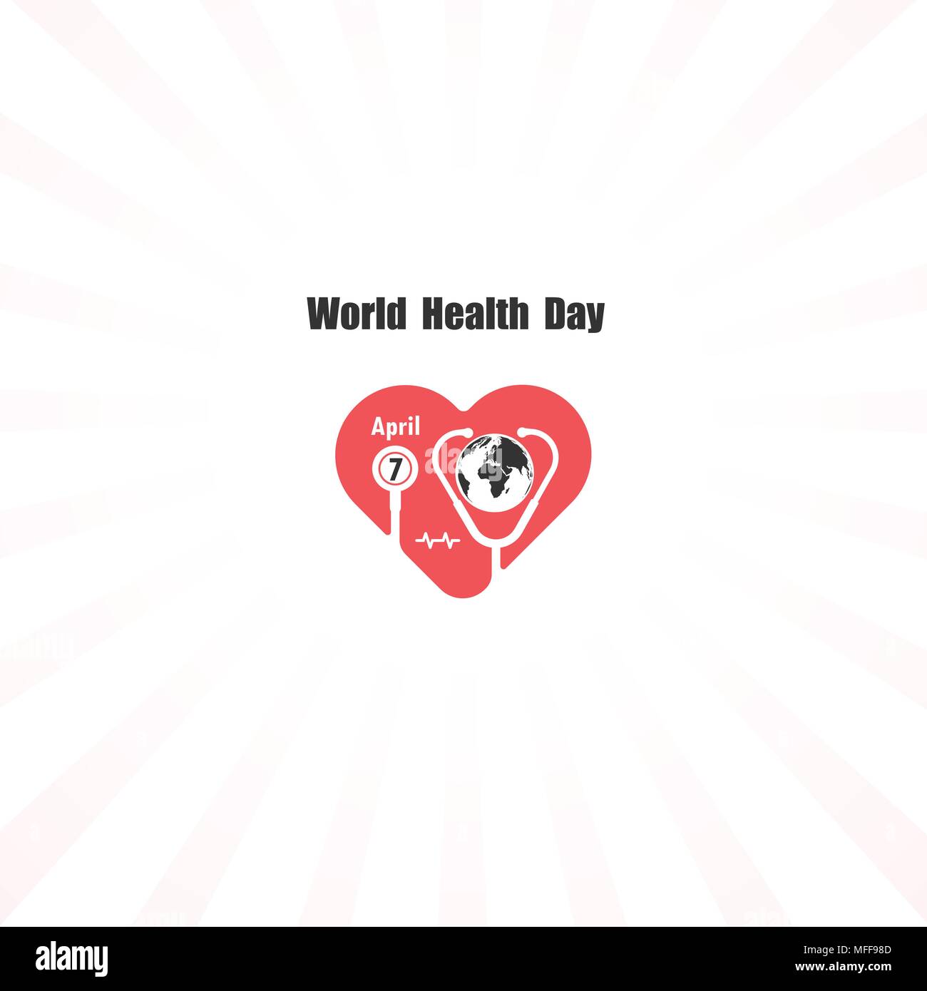 Globe sign and stethoscope icon with heart shape vector logo design ...