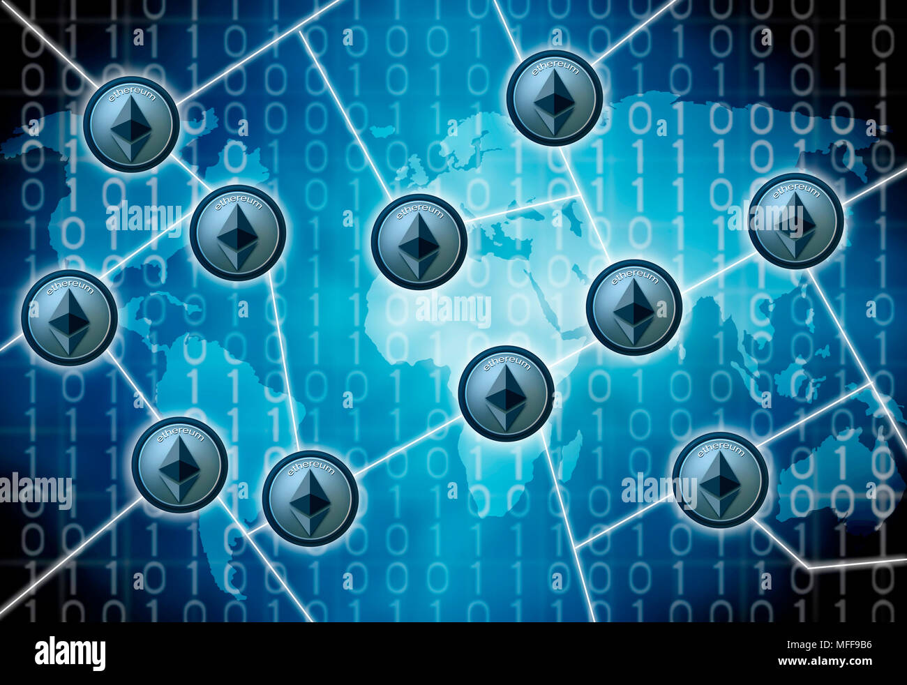 cryptocurrency Ethereum network concept Stock Photo - Alamy
