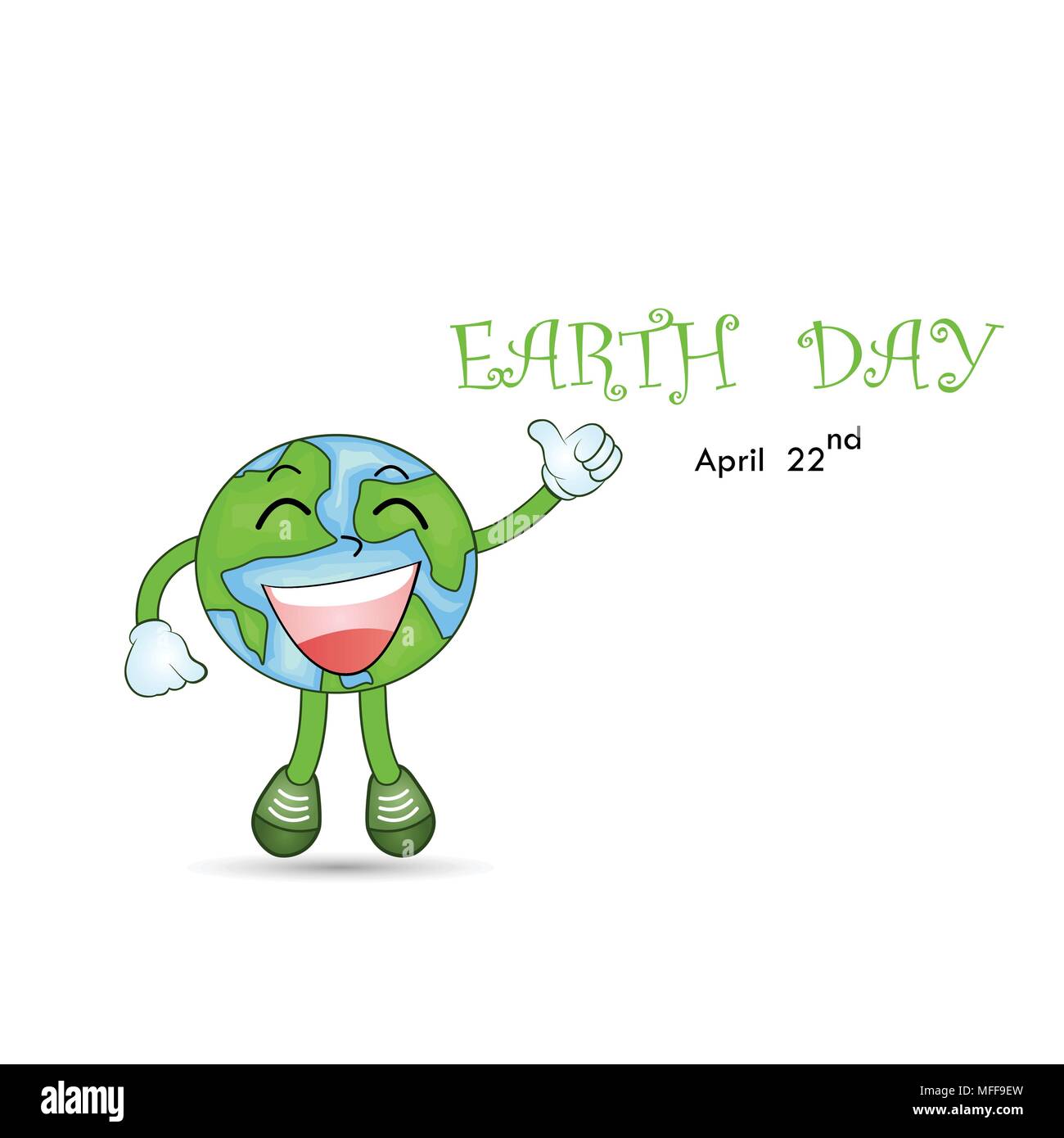 Happy Earth Day April 22 with globe cute character.Earth Day campaign ...