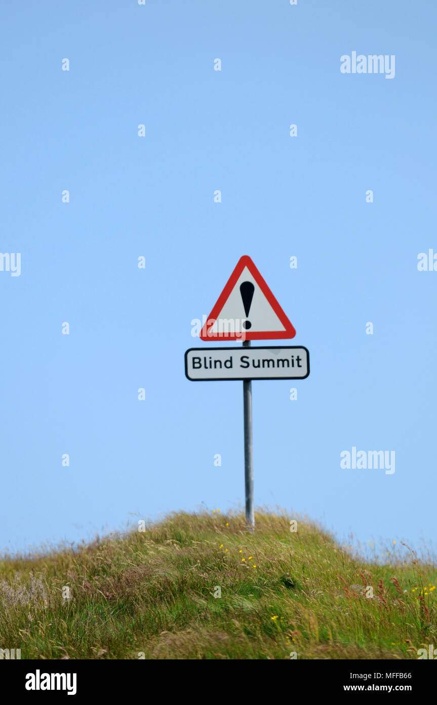 Blind summit sign hi-res stock photography and images - Alamy