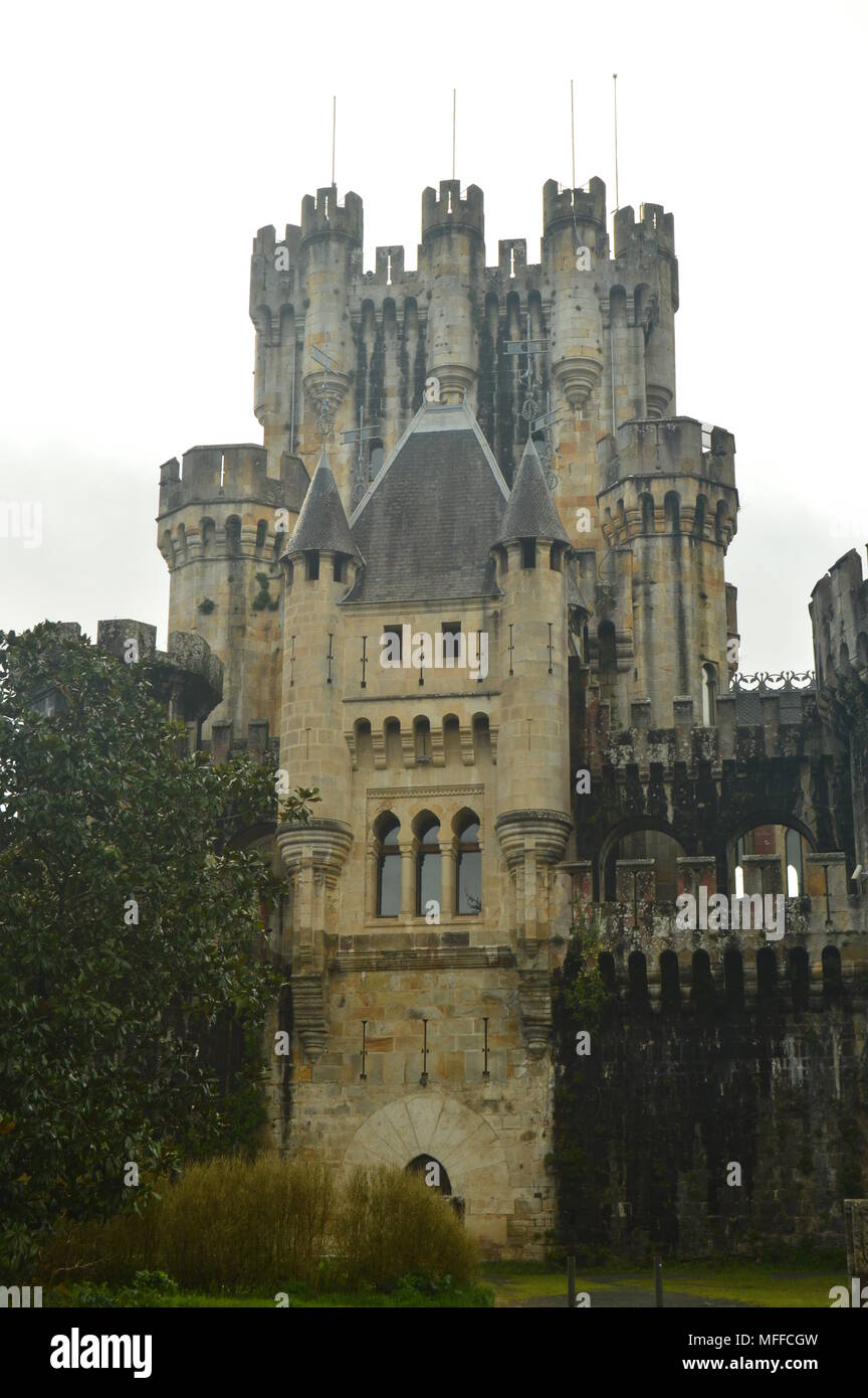Front Facade Of Butron Castle, Castle Built In The Middle Ages ...