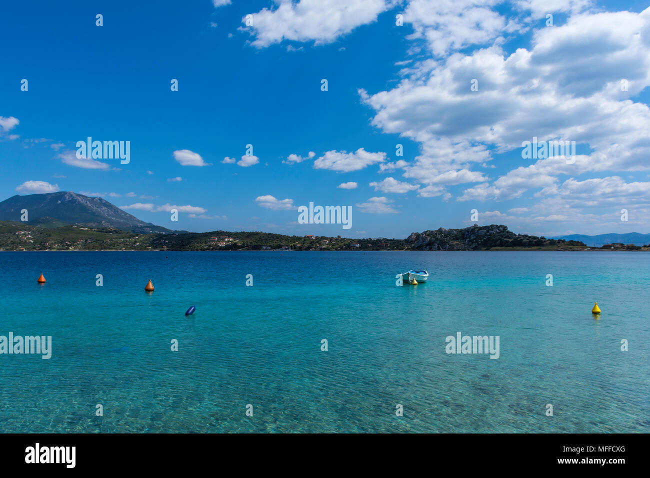 Greek empty beach in Peloponnese Stock Photo - Alamy