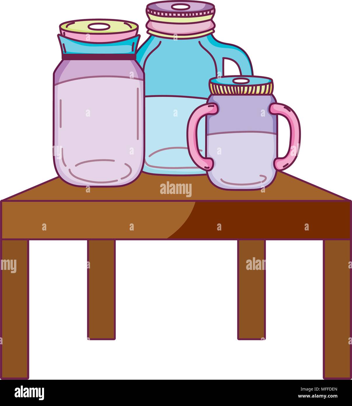 Decorative table in garden Stock Vector Images - Alamy