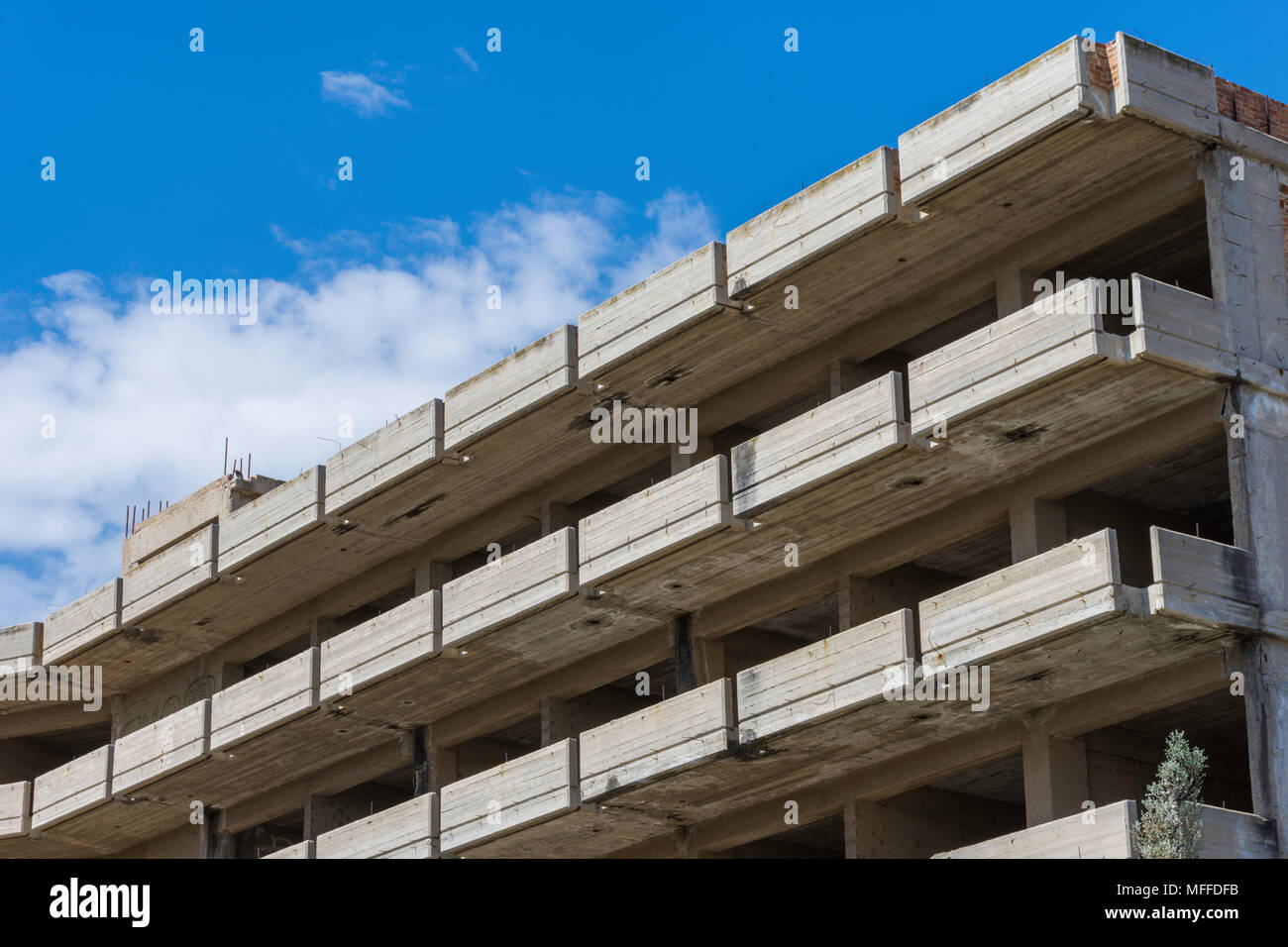 Abstract modern architecture fragment with concrete floors and walls ...