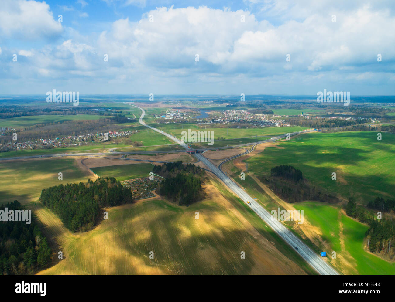 Aerial view countryside fields hi-res stock photography and images - Alamy