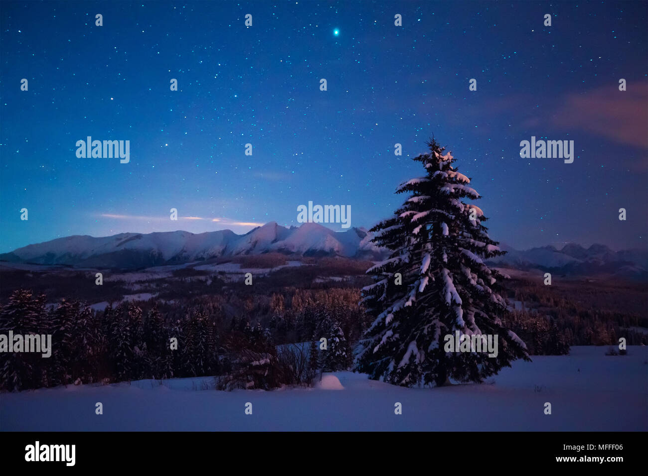 Winter Mountain Backgrounds Night