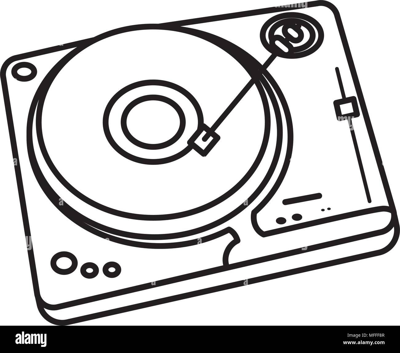 line retro vinyl player mrecord music Stock Vector Image & Art - Alamy