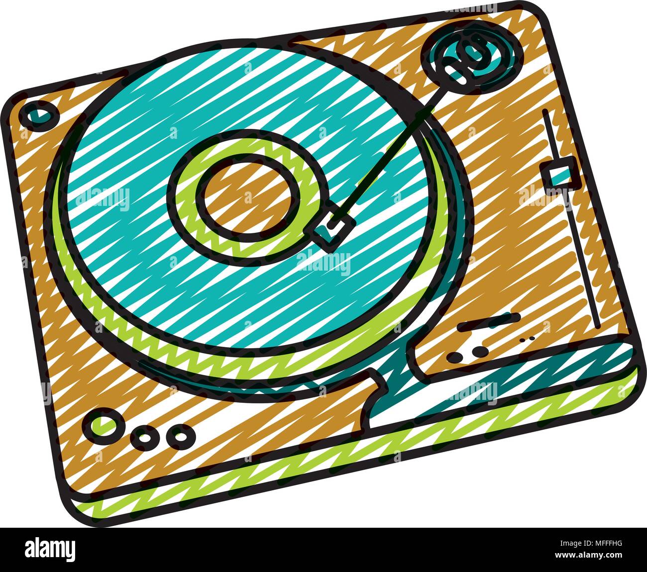 doodle retro vinyl player mrecord music Stock Vector Image & Art - Alamy