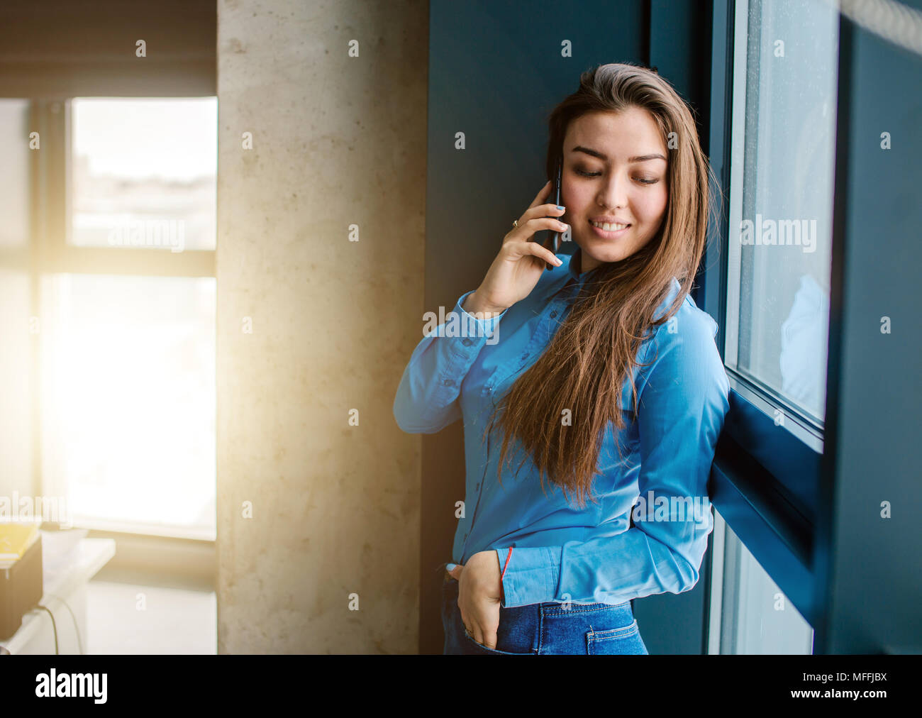 Girl flirting in office hi-res stock photography and images - Alamy