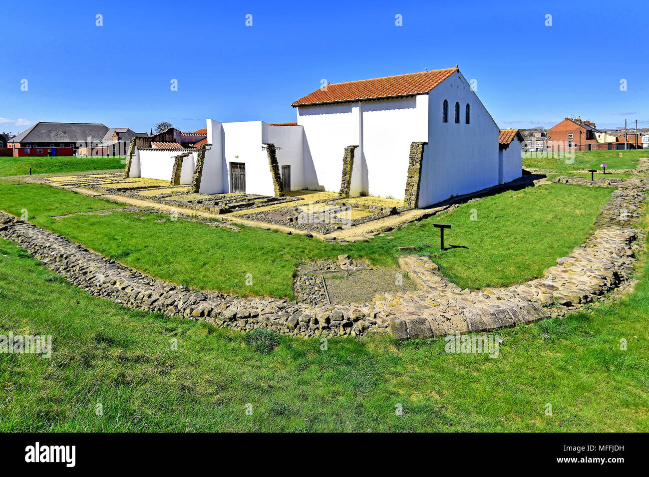 Arbeia Roman fort South Shields leading to the barracks area Stock ...