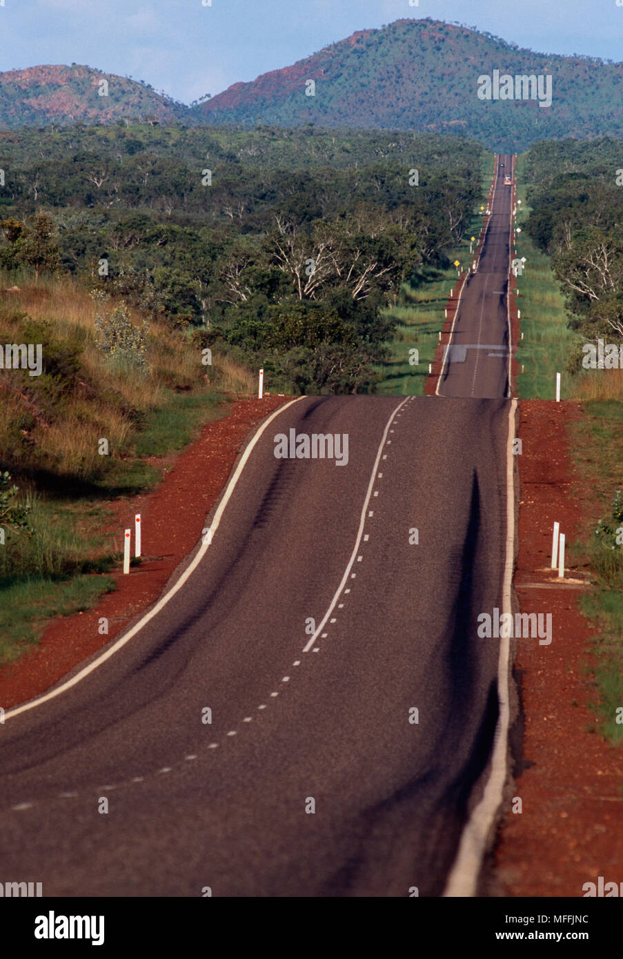 GREAT NORTHERN HIGHWAY through woodlands during rainy summer season ...