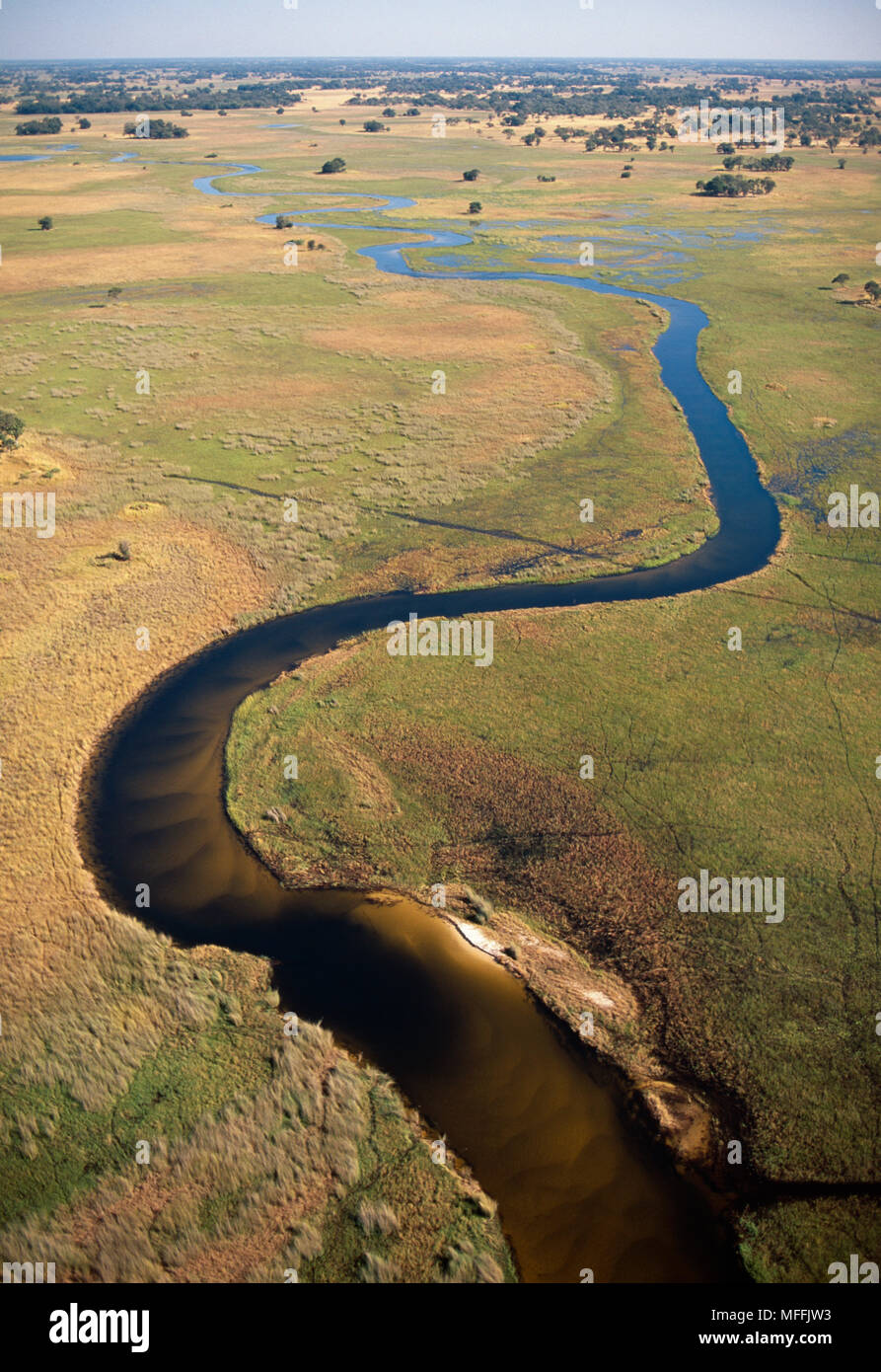 OKAVANGO DELTA aerial view Botswana, Africa May 1993 Stock Photo - Alamy