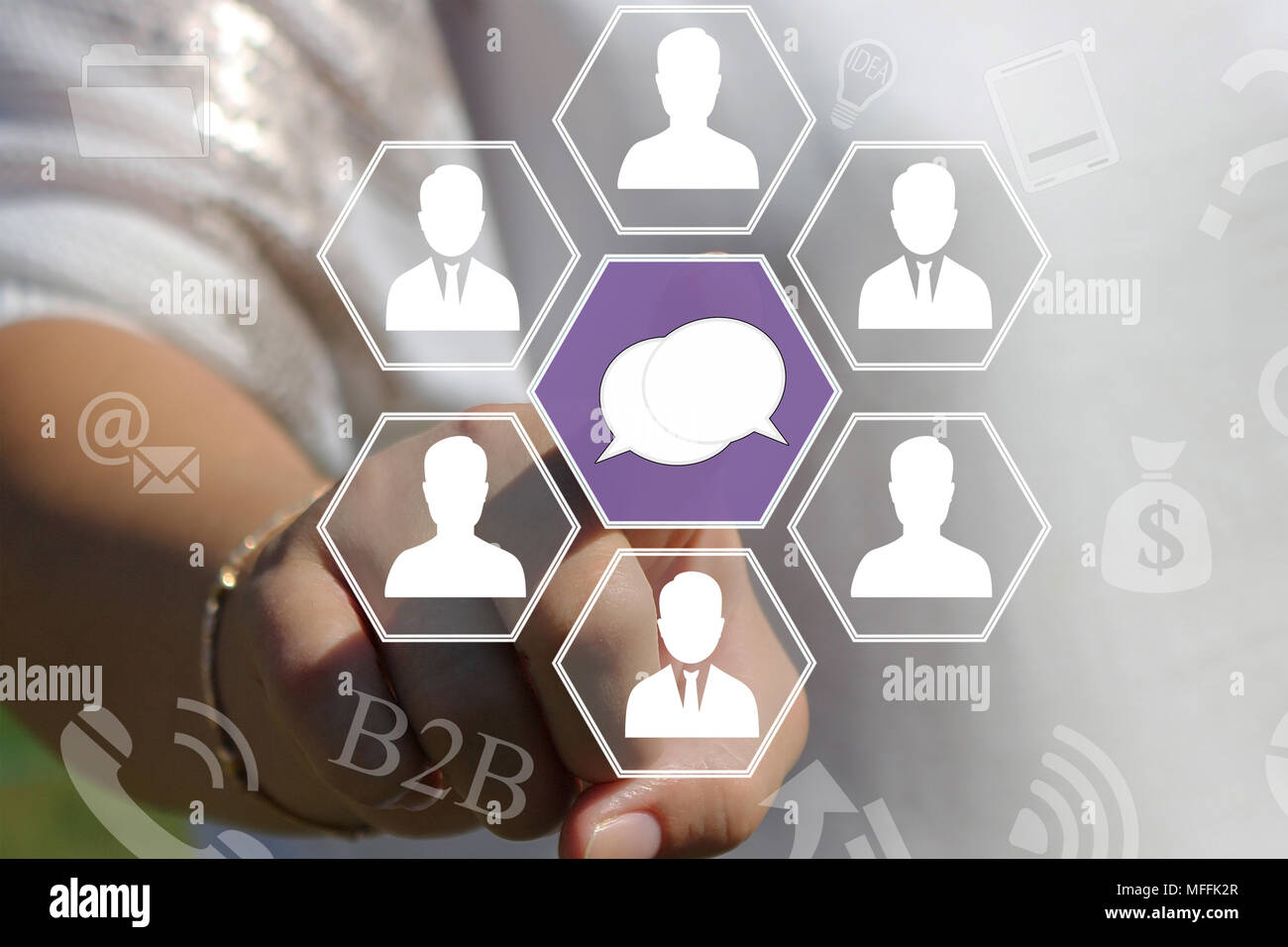 Virtual sign the message web on the touch screen Stock Photo - Alamy