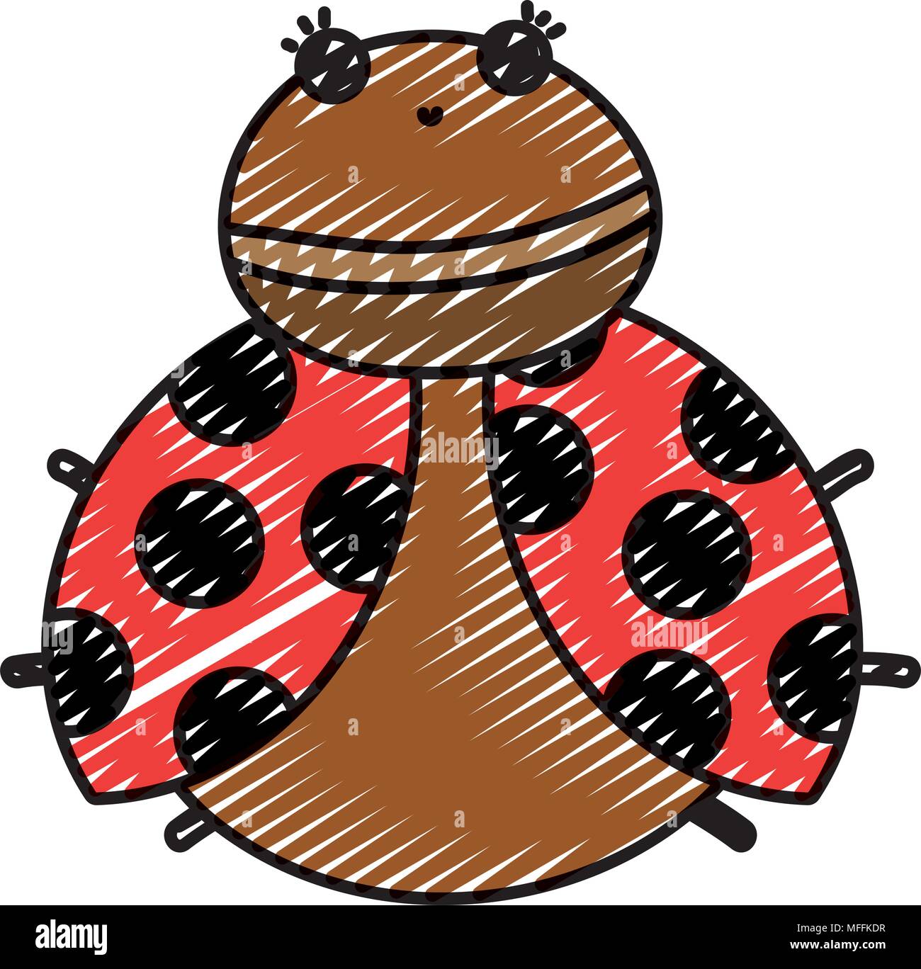doodle cute ladybug insect animal with wings Stock Vector Image & Art ...
