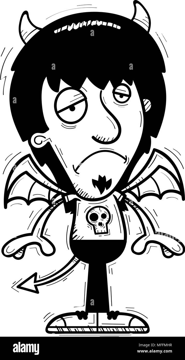 A cartoon illustration of a demon looking sad Stock Vector Image & Art ...