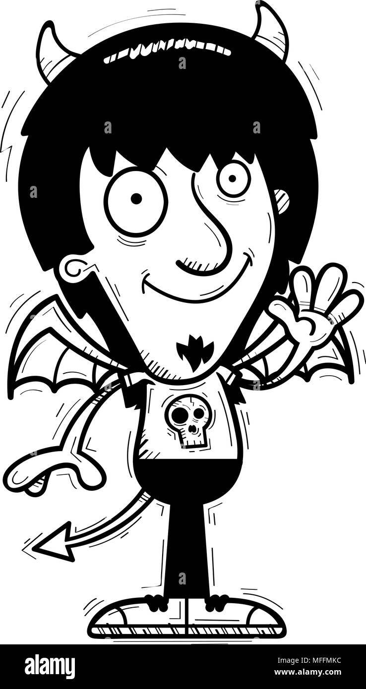A cartoon illustration of a demon waving Stock Vector Image & Art - Alamy