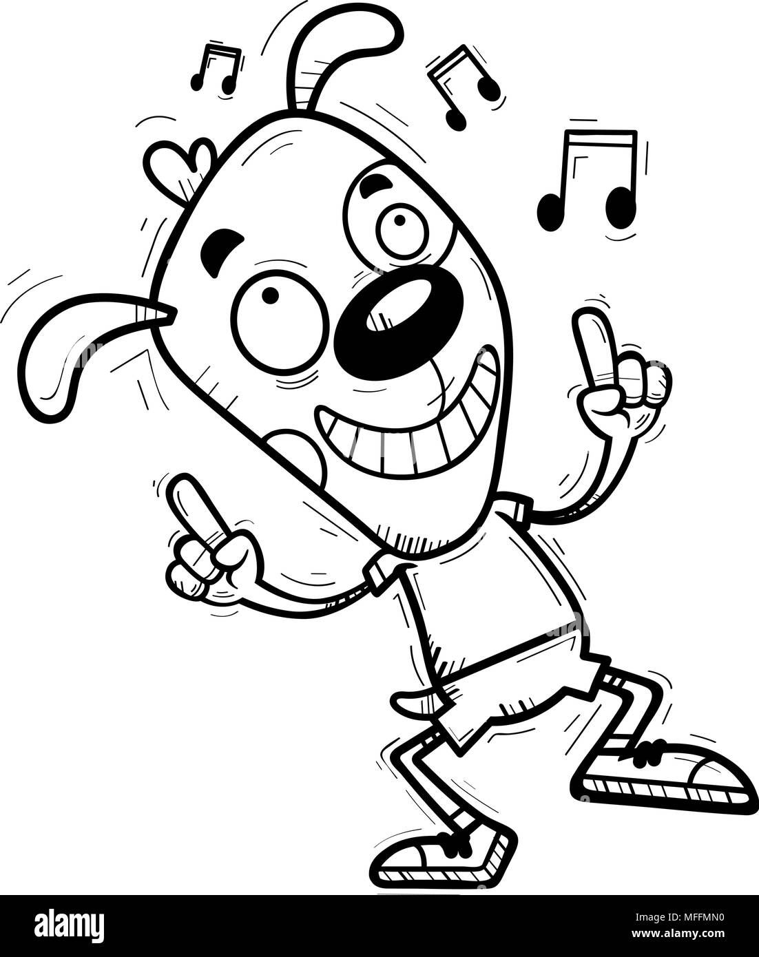 Dancing dog vector Black and White Stock Photos & Images - Alamy