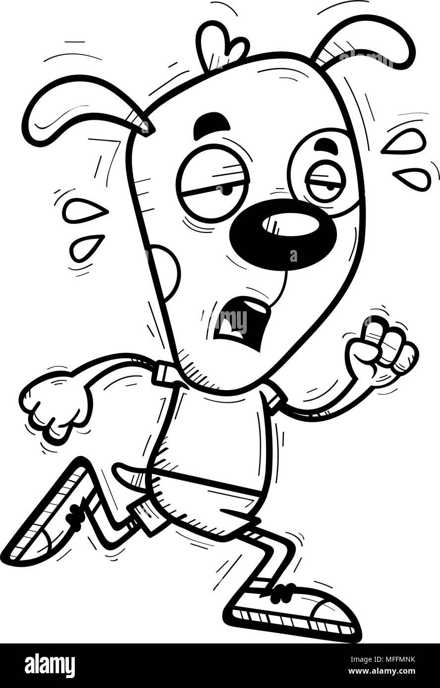 Exhausted Dog Cartoon