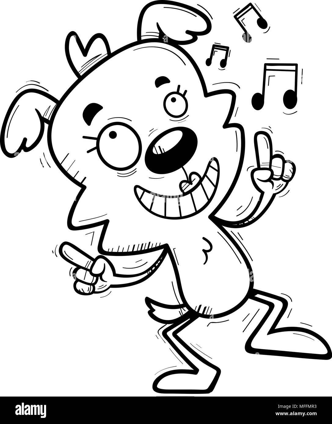 A cartoon illustration of a female dog dancing Stock Vector Image & Art ...