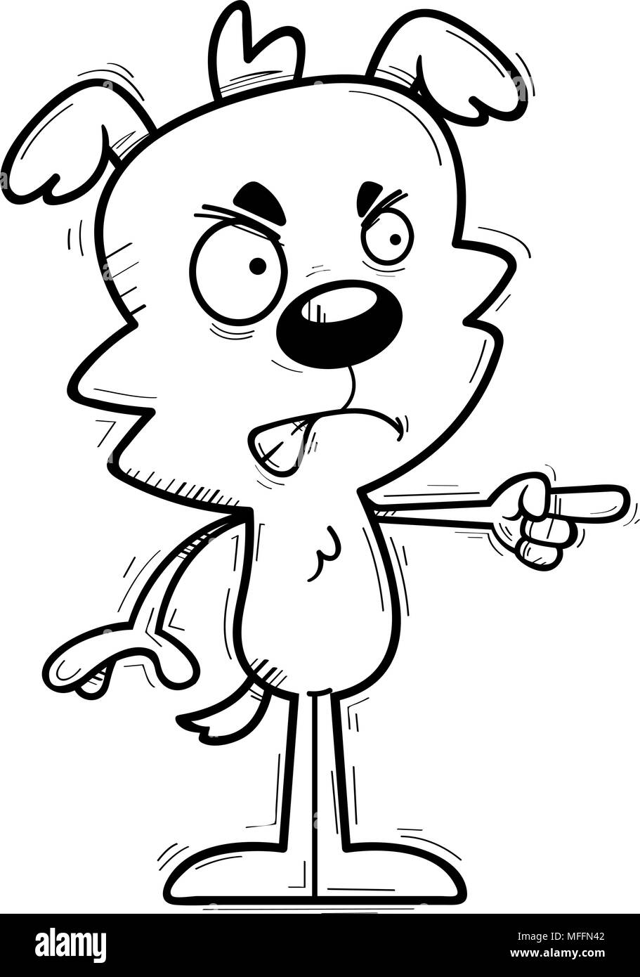 A cartoon illustration of a male dog looking angry and pointing Stock ...