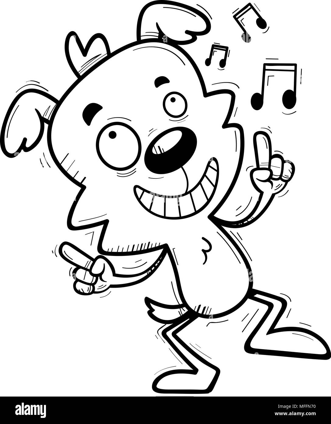 A cartoon illustration of a male dog dancing Stock Vector Image & Art ...