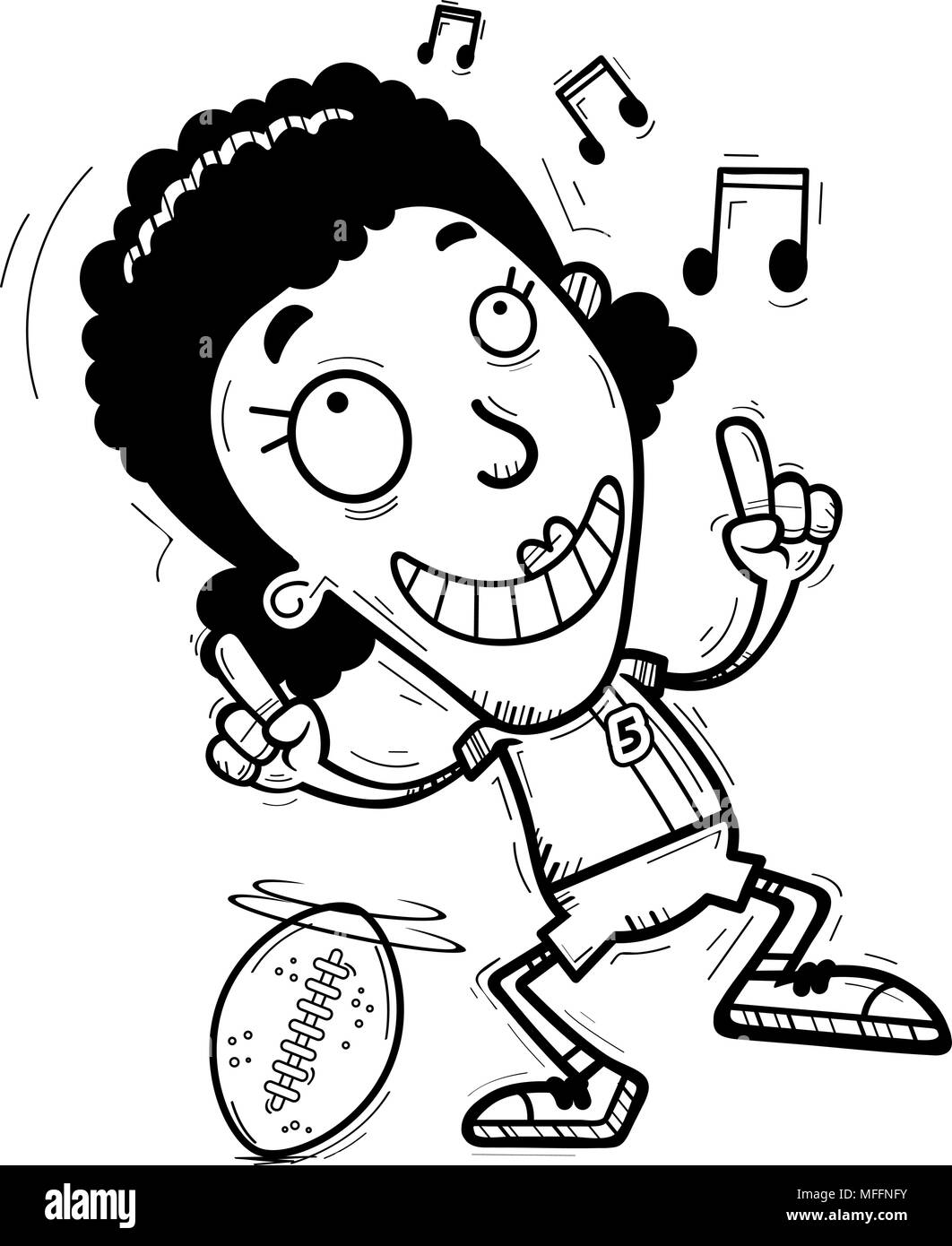 A cartoon illustration of a black woman football player dancing Stock ...